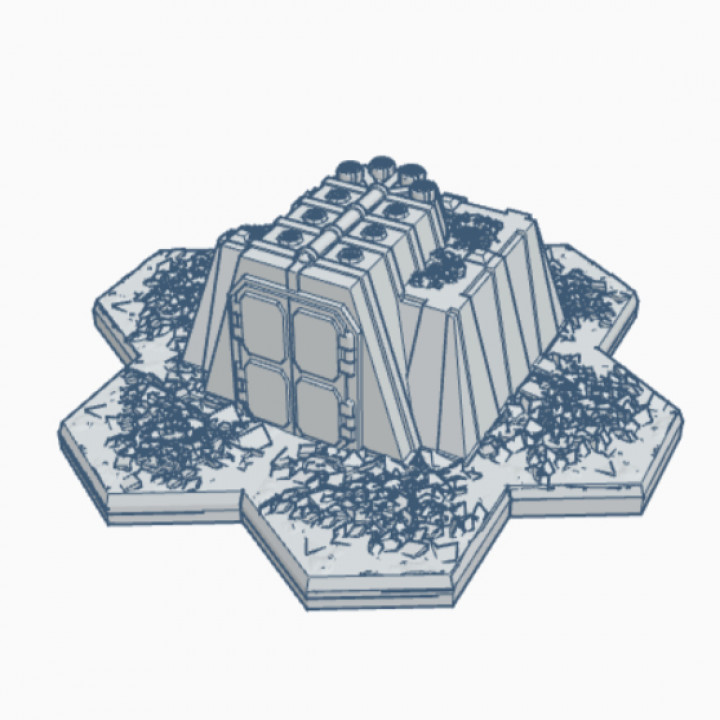 3D Printable Ruined Hardened Mech Factory Hex Map Scale HMSMilR023 by ...