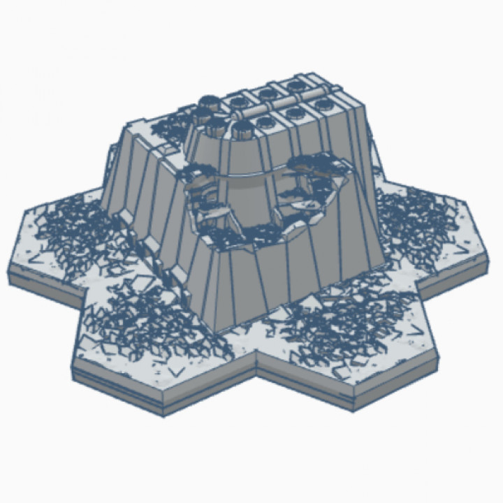 3D Printable Ruined Hardened Mech Factory Hex Map Scale HMSMilR023 by ...