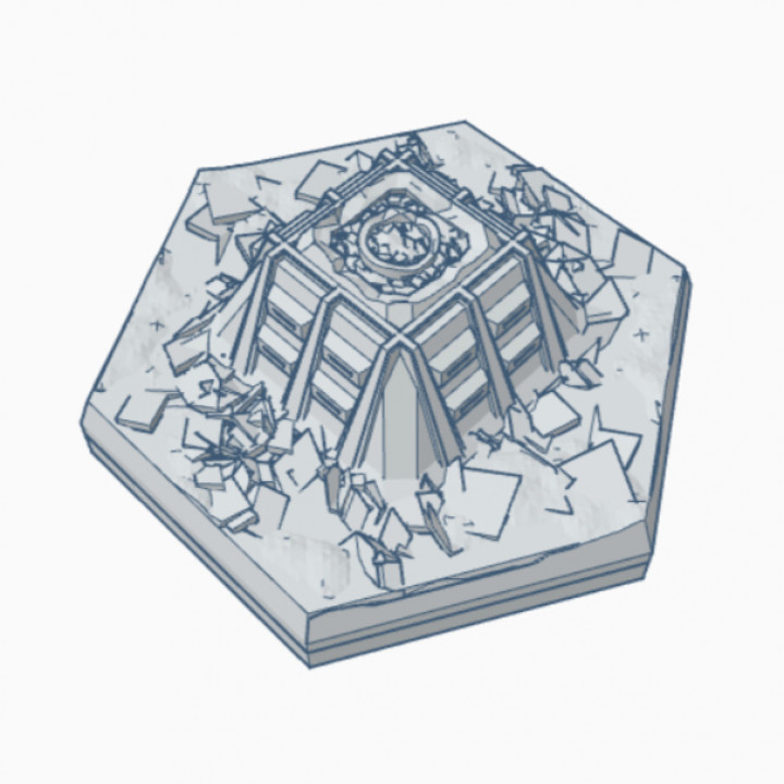 3D Printable Ruined Weapons Emplacement Hex Map Scale HMSMilR024 ...