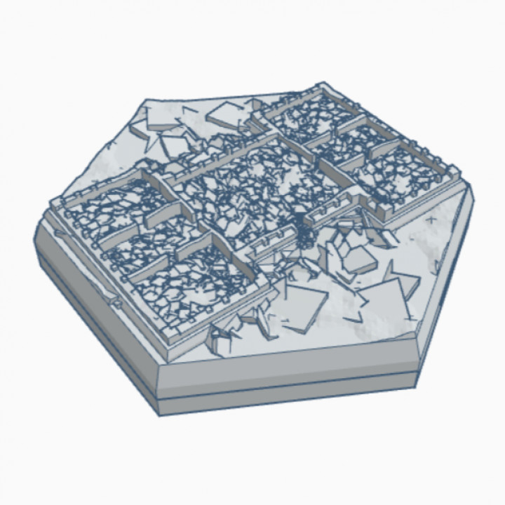 3D Printable Destroyed Military Command HQ Hex Map Scale HMSMilD007 by ...