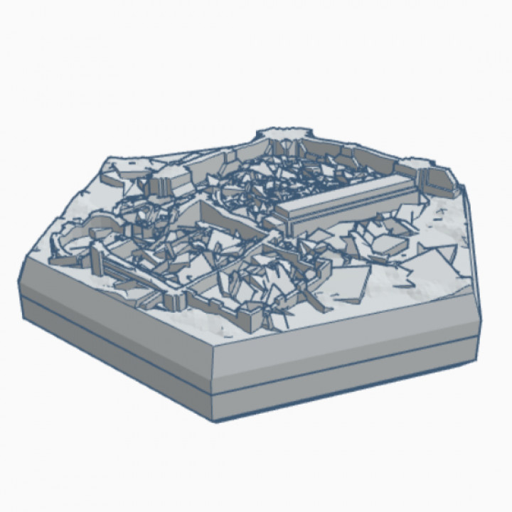 3D Printable Destroyed Mech Garage Hex Map Scale HMSMilD021 by Wargame ...