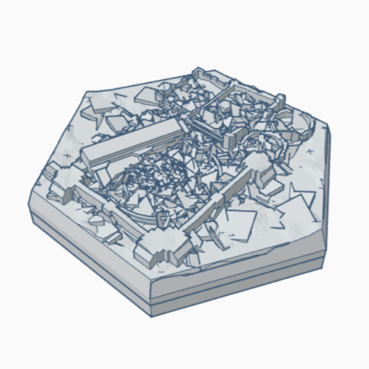 3D Printable Destroyed Mech Garage Hex Map Scale HMSMilD021 by Wargame ...