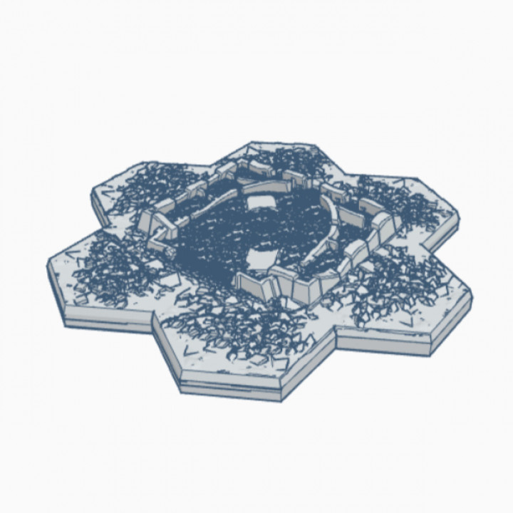 3D Printable Destroyed Hardened Mech Factory Hex Map Scale HMSMilD023 ...