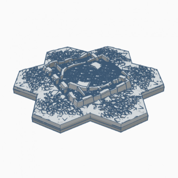 3D Printable Destroyed Hardened Mech Factory Hex Map Scale HMSMilD023 ...