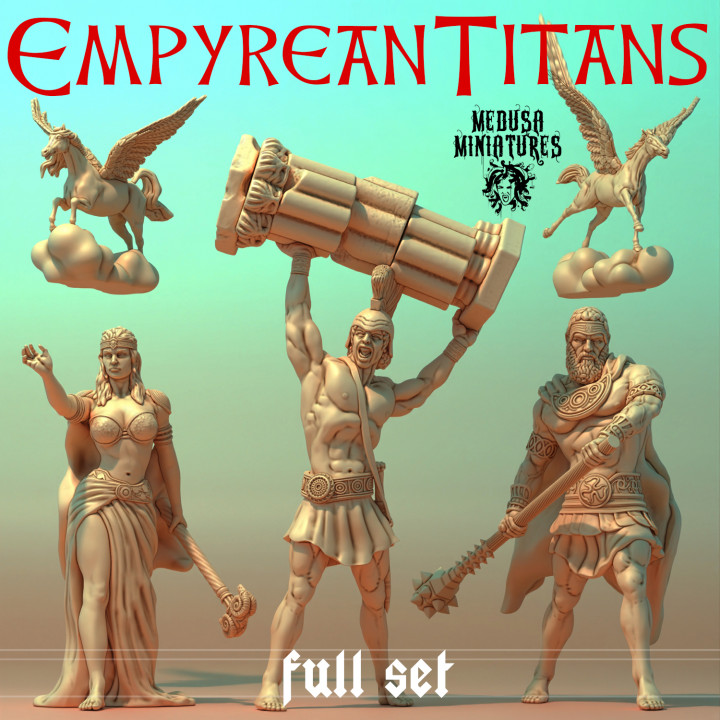 3D Printable Empyrean Titans – Full Mythic Miniature Set with Titans ...