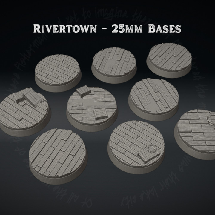 3D Printable Rivertown - 25mm Infantry Bases by Metalik Studios