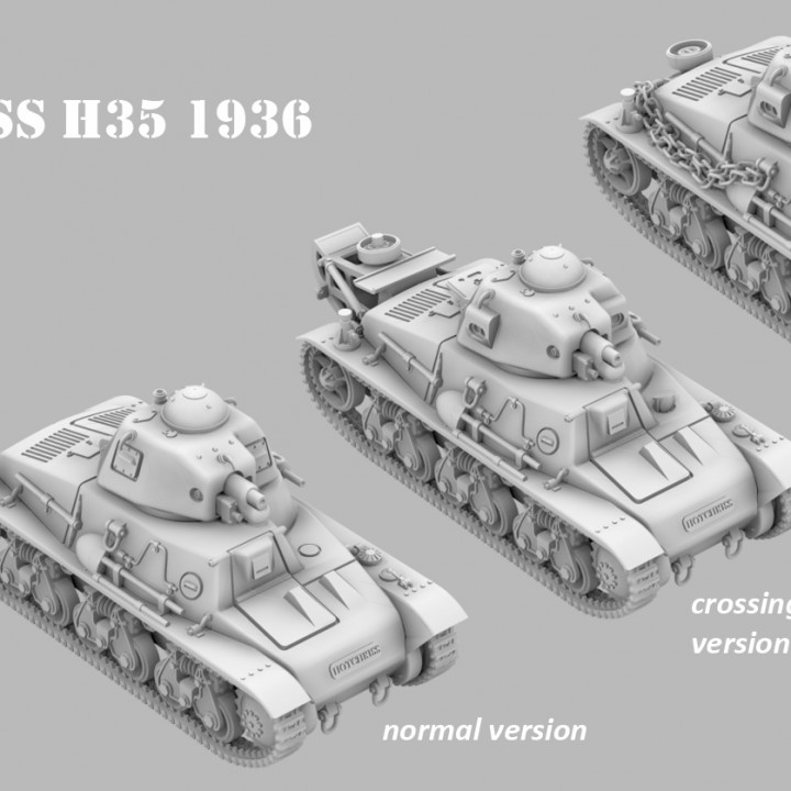 3D Printable Hotchkiss H35, 3 possible variants by Counlane Models