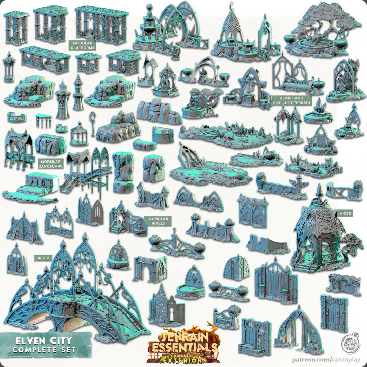 3D Printable Elven City Set (Pre Supported) - Terrain Essentials by ...
