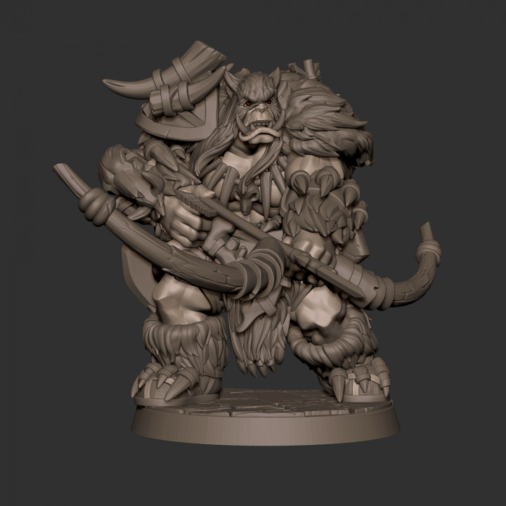 3D Printable Orc Ranger (+Bear) by Bite the Bullet
