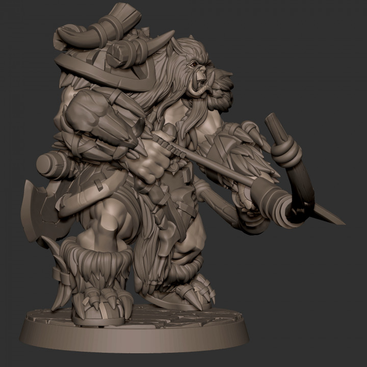 3D Printable Orc Ranger (+Bear) by Bite the Bullet