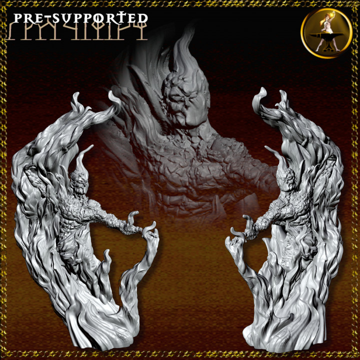 3D Printable Fire Elemental - Burning Man by Black Anvil Miniatures