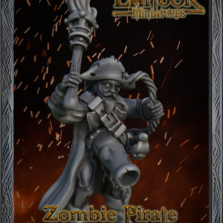 3D Printable Zombie Pirates Gunners by Landor Miniatures