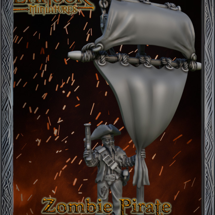 3D Printable Zombie Pirates Gunners by Landor Miniatures