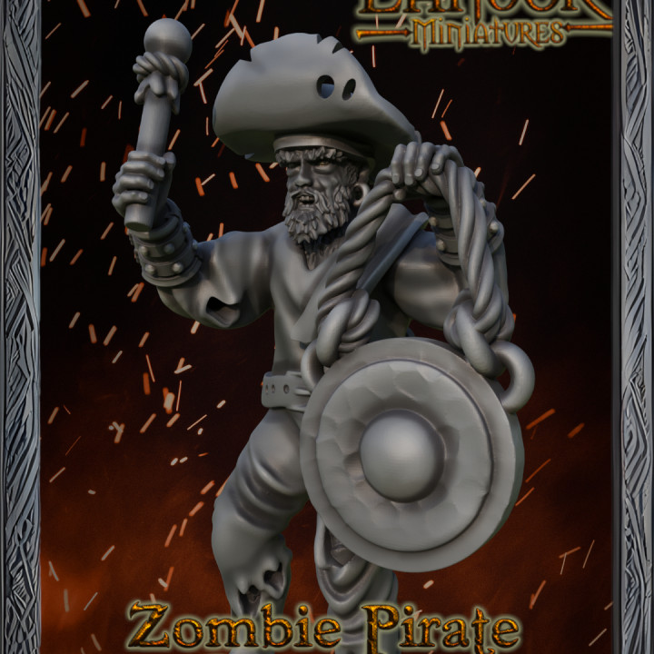 3D Printable Zombie Pirates Gunners by Landor Miniatures