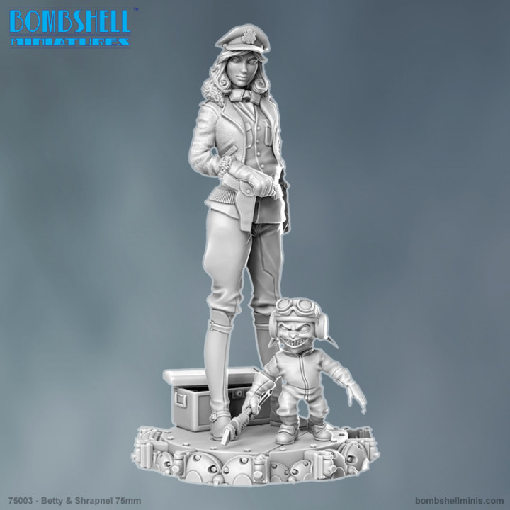 3D Printable Betty & Shrapnel 75mm by Bombshell Miniatures