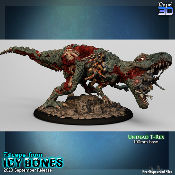 3D Printable Zombie T-Rex by Papel 3D