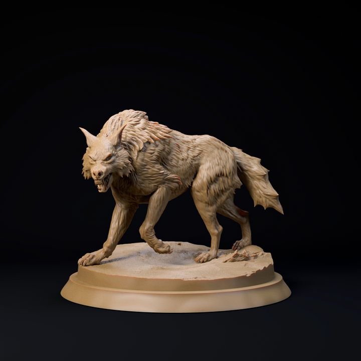 3D Printable Fenrir 32mm scale - pre supported by Dino and Dog