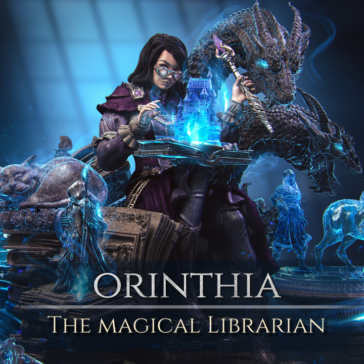 3D Printable Orinthia The Magical Librarian DIORAMA [presupported] by ...