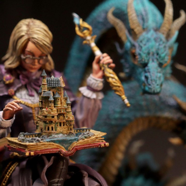 3D Printable Orinthia The Magical Librarian DIORAMA [presupported] by ...