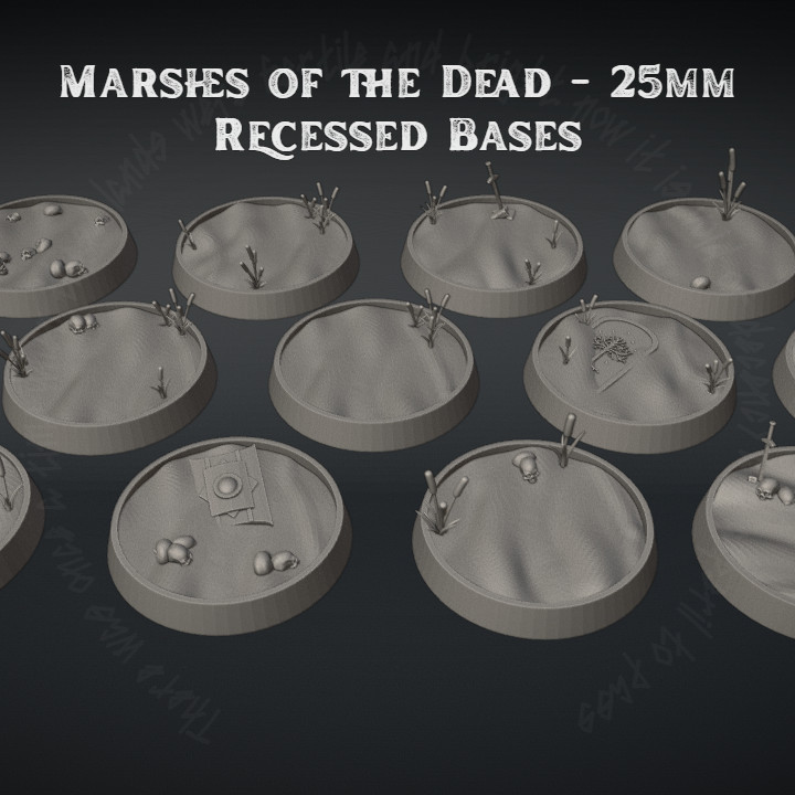 3D Printable Marshes of the Dead - 25mm Infantry Bases by Metalik Studios