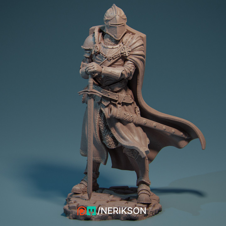 3D Printable Ivanhoe the Lone Knight [presupported] by Nerikson