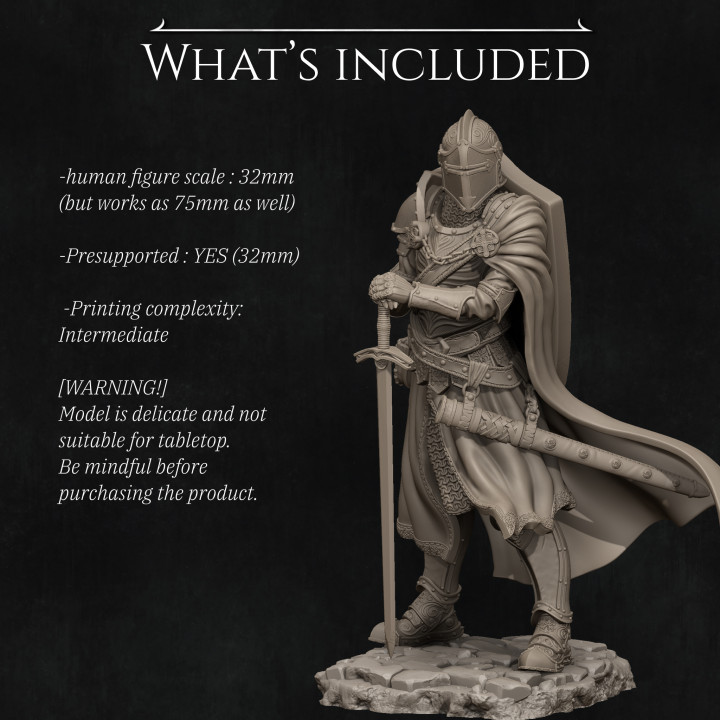 3D Printable Ivanhoe the Lone Knight [presupported] by Nerikson