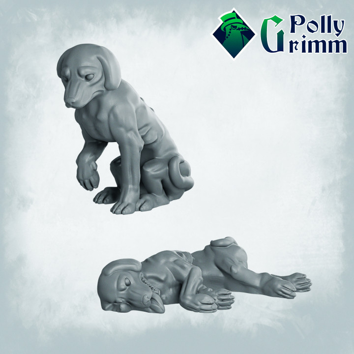 3D Printable Starving dog and dog corpse. He was a good boy... by ...