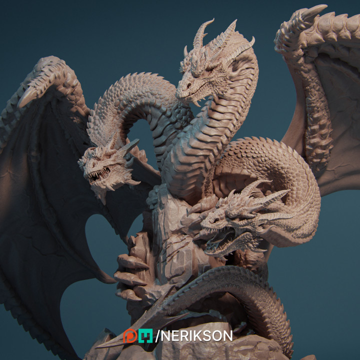 3D Printable Zmei the Three-Headed-Dragon [presupported] by Nerikson
