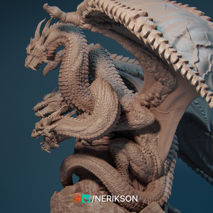 3D Printable Zmei the Three-Headed-Dragon [presupported] by Nerikson