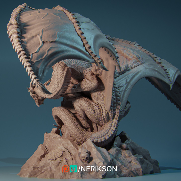 3D Printable Zmei the Three-Headed-Dragon [presupported] by Nerikson