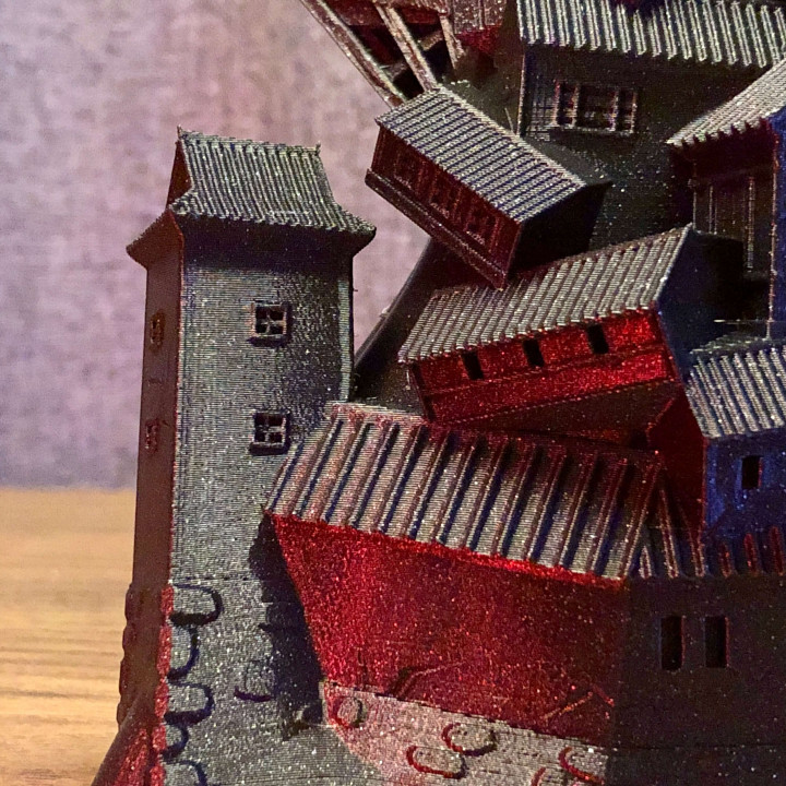 3D Printable Japanese Demon Castle Hyakki by MiniWorld3D