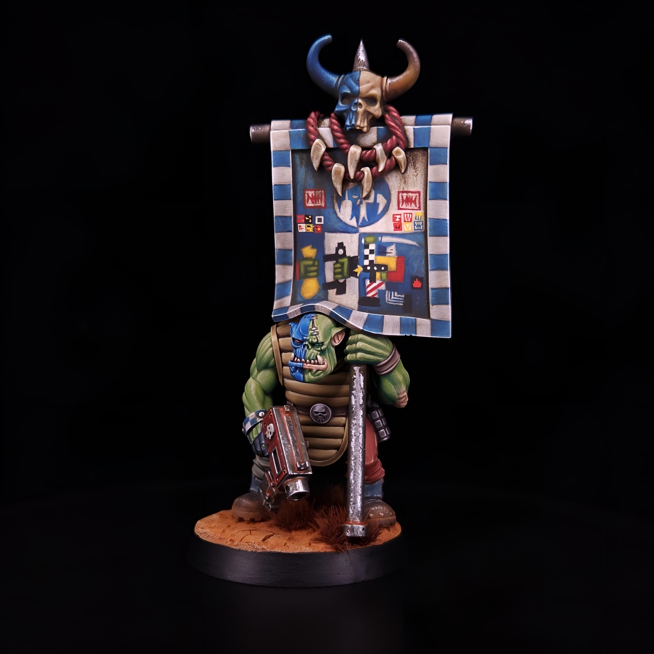 3D Printable Space Orc Banner Boy by Hardcore Miniatures