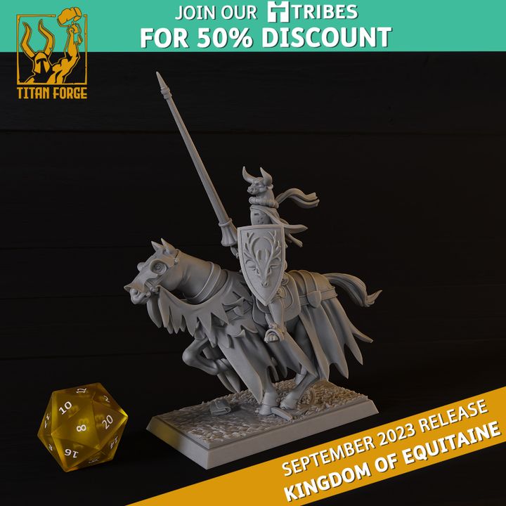 3D Printable Feudal Knights - Kingdom of Equitaine - Titan Forge ...