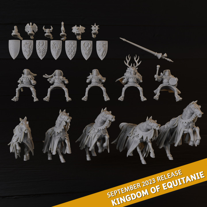 3D Printable Feudal Knights - Kingdom of Equitaine - Titan Forge ...