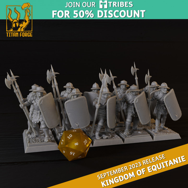 3D Printable Men-at-Arms - Kingdom of Equitaine - Titan Forge ...