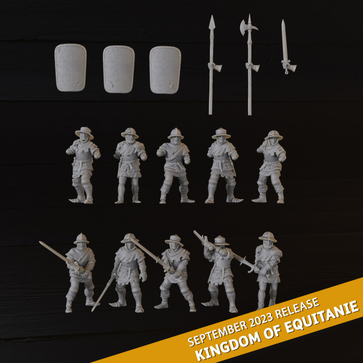 3D Printable Men-at-Arms - Kingdom of Equitaine - Titan Forge ...