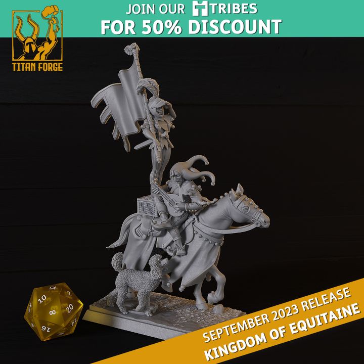 3D Printable Minstrel - Kingdom of Equitaine - Titan Forge Miniatures ...