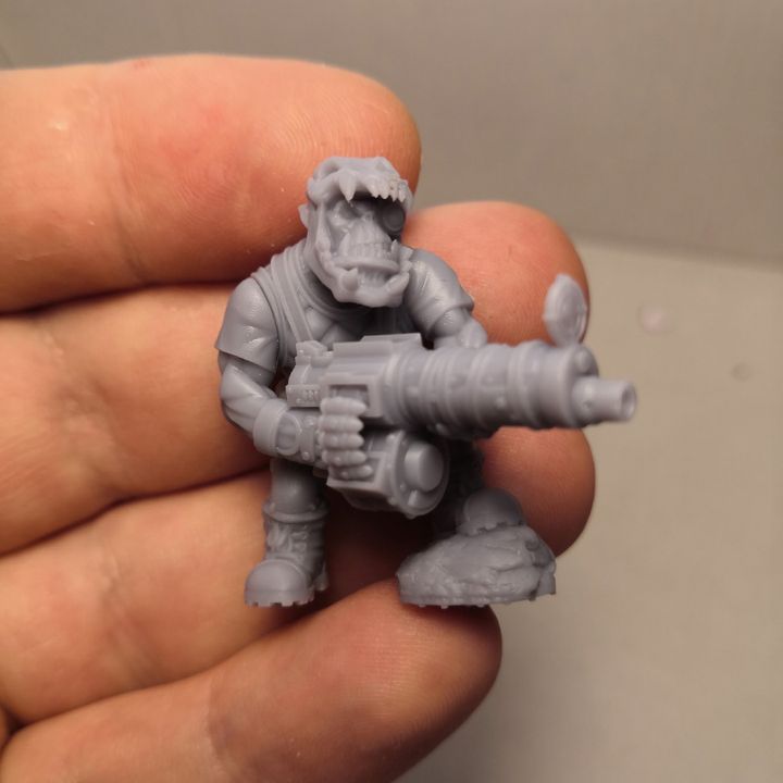 3D Print of Space Orc with Machine Gun by RealHardcoreMiniatures