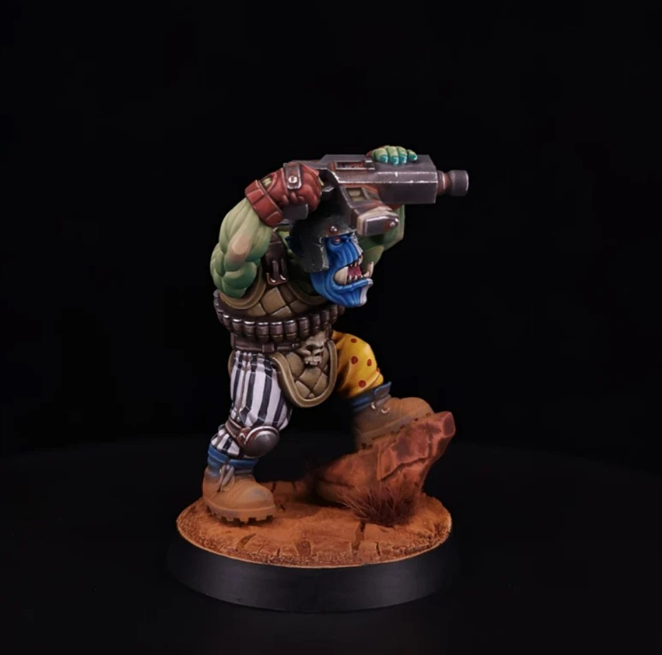 3D Printable Space Orc Crazy Shooter by Hardcore Miniatures