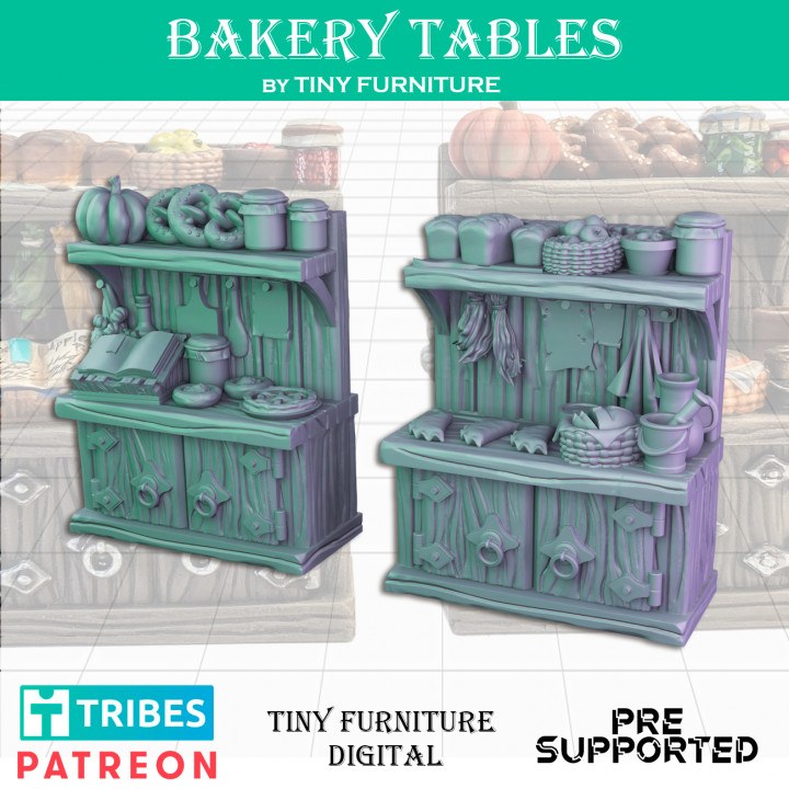3D Printable Bakery tables by Tiny Furniture