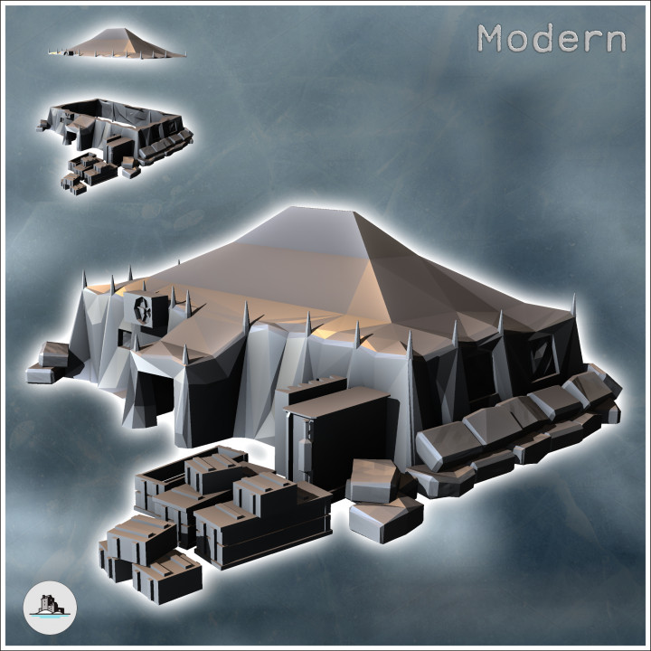 3D Printable Modern command tent with ammunition crates (1) - Modern ...
