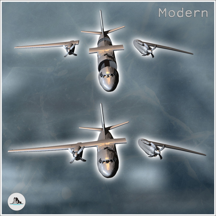3D Printable Modern twin-engine transport aircraft casing (2) - Cold ...