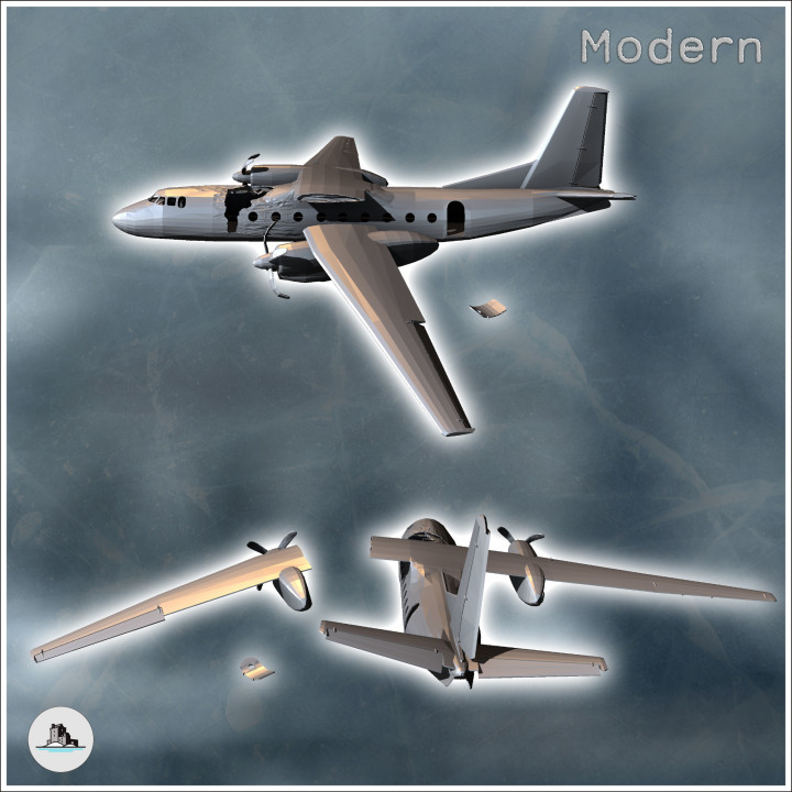 3D Printable Modern twin-engine transport aircraft casing (2) - Cold ...