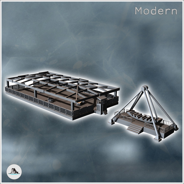 3D Printable Fairground Attractions Set with Bumper Cars and Pirate ...