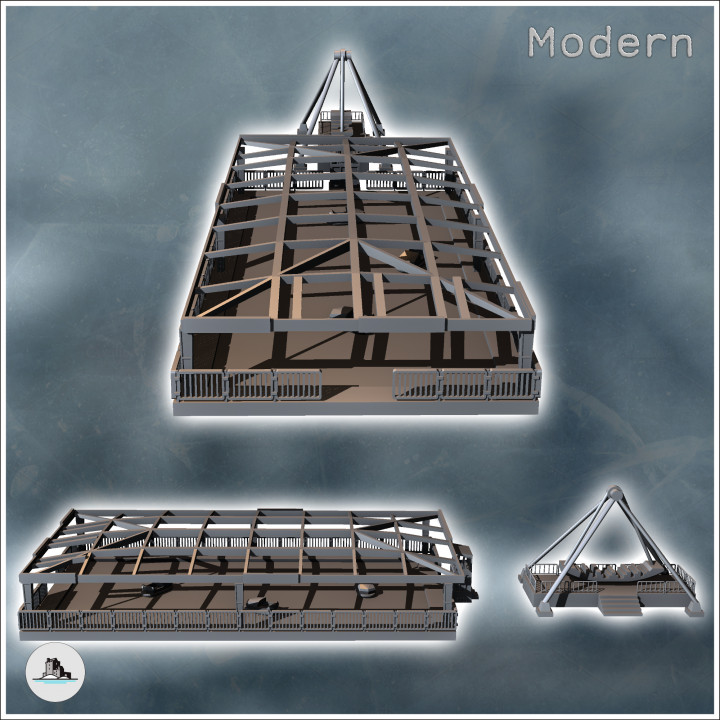 3D Printable Fairground Attractions Set with Bumper Cars and Pirate ...