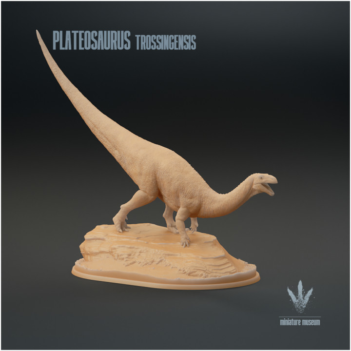 3D Printable Plateosaurus trossingensis : On a Rock by Miniature Museum