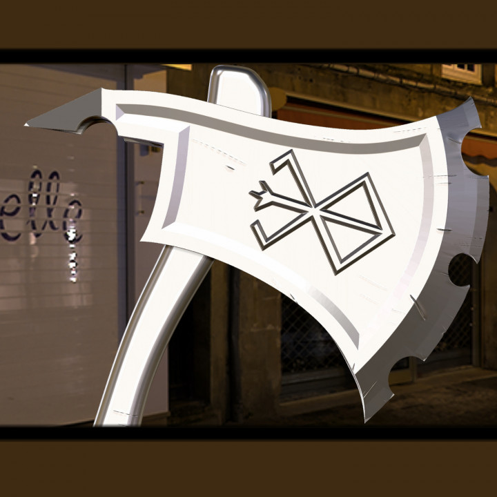 3D Printable Axe berserk sacrificed sign by david martin