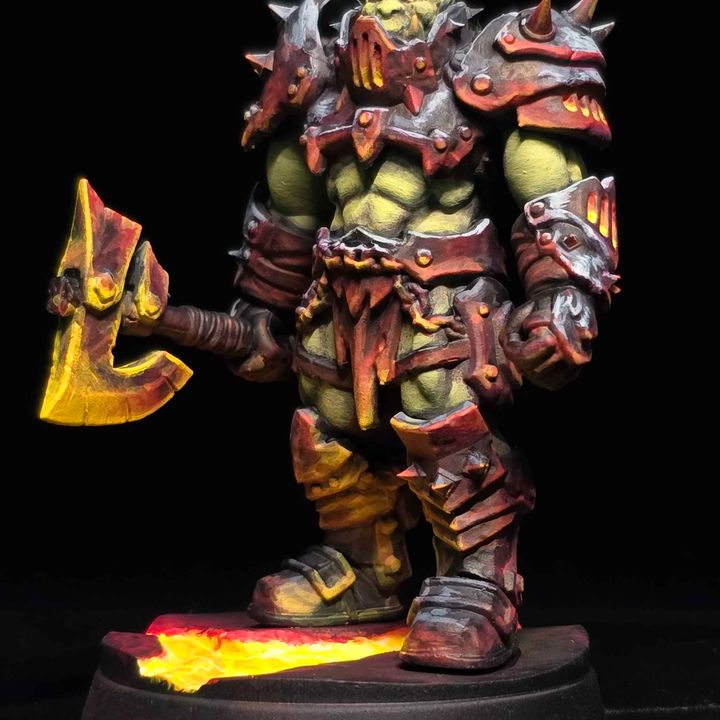 3D Print of WP - Fire and Iron - Male Orc Warrior C by Smitysenpai