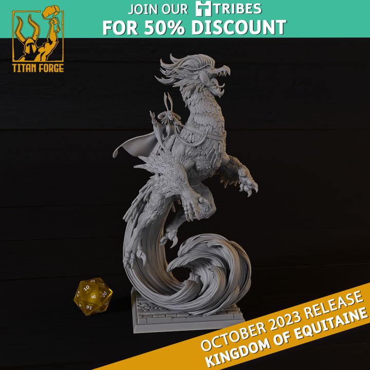 3D Printable Sorcerer on Fae Steed - Kingdom of Equitaine - Titan Forge ...