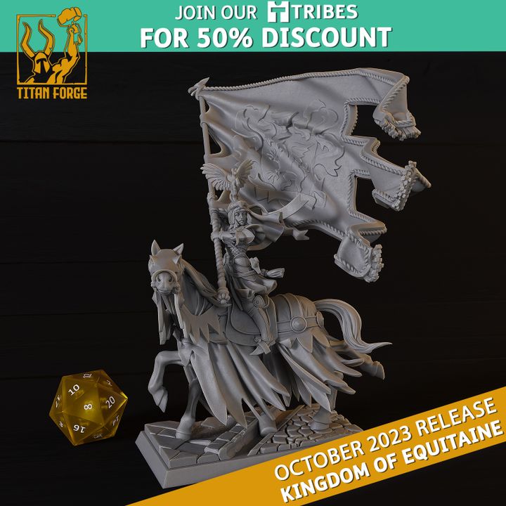 3D Printable Paladin - Kingdom of Equitaine - Titan Forge Miniatures ...